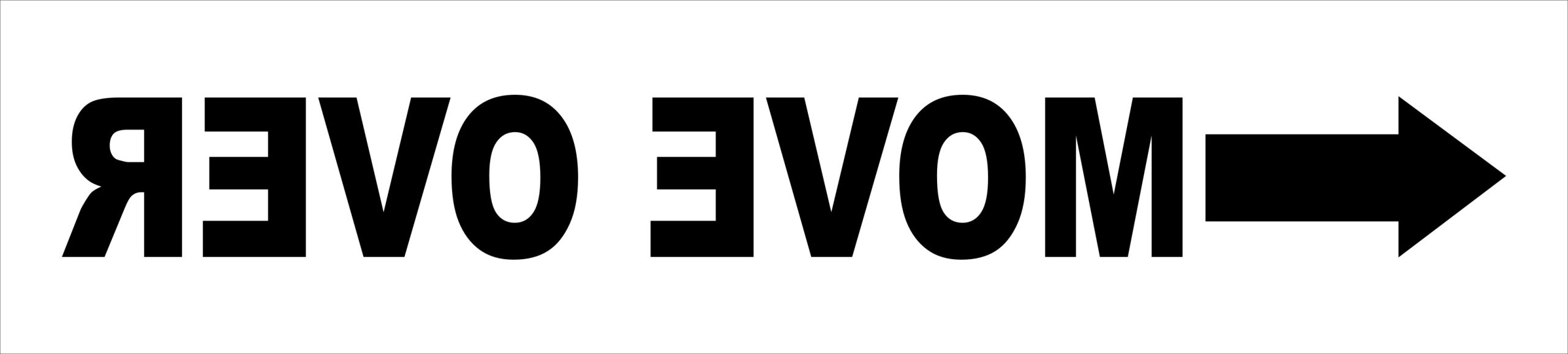 MOVE OVER screen decal Reverse Cut 1100 x 125 mm, choose your color ...