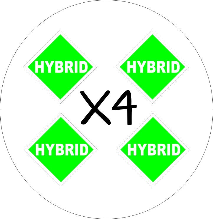 Hybrid EV Stickers Four (4) 30 mm each - Crazyfish