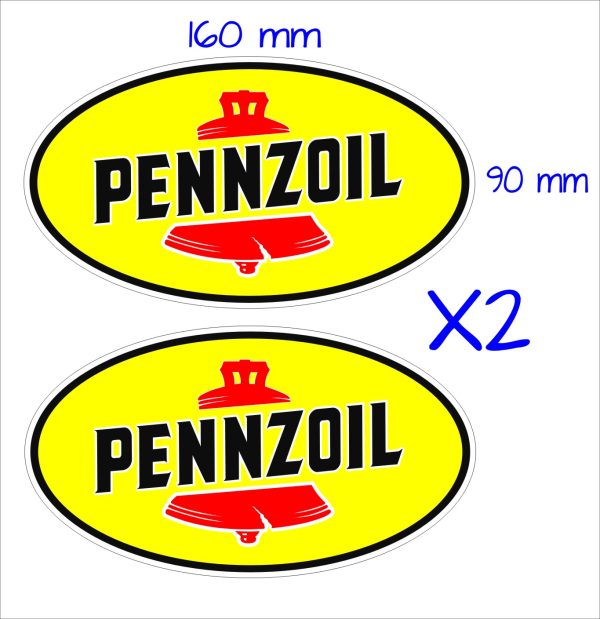 Pennzoil Stickers TWO (2) 160 x 90 mm each - Crazy Fish