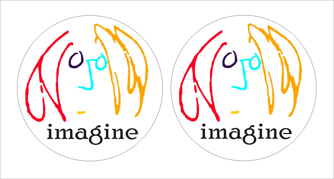 Imagine Stickers TWO (2) 135 mm each - Crazy Fish