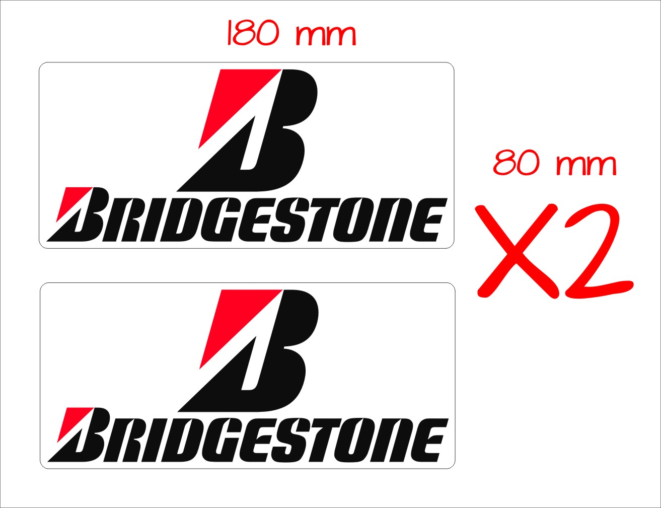 Bridgestone Stickers TWO (2) 180 x 80 mm each - Crazy Fish