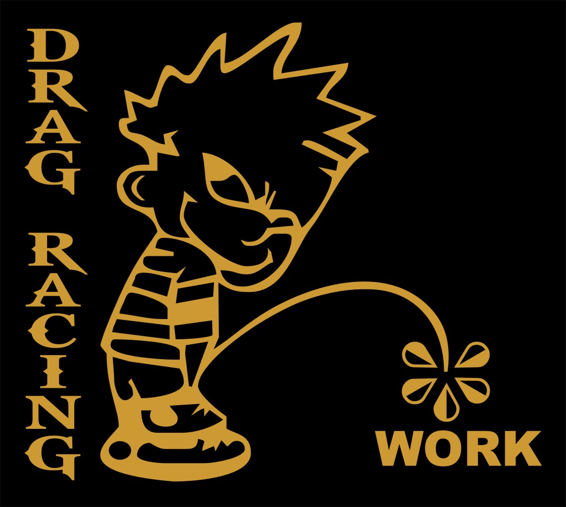 Drag Racing funny vinyl decal 160 x 140 mm choose your color - Crazy Fish