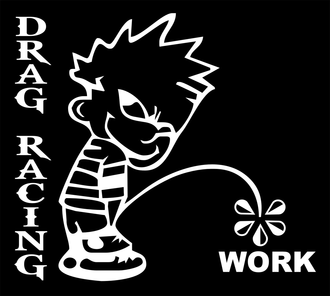 Drag Racing funny vinyl decal 160 x 140 mm choose your color - Crazy Fish