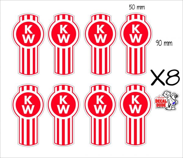 Kenworth Stickers EIGHT (8) 90 x 50 mm each - Crazy Fish