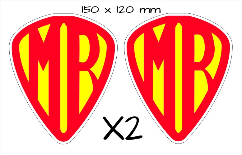 MR Stickers TWO (2) 150 x 120 mm each - Crazy Fish