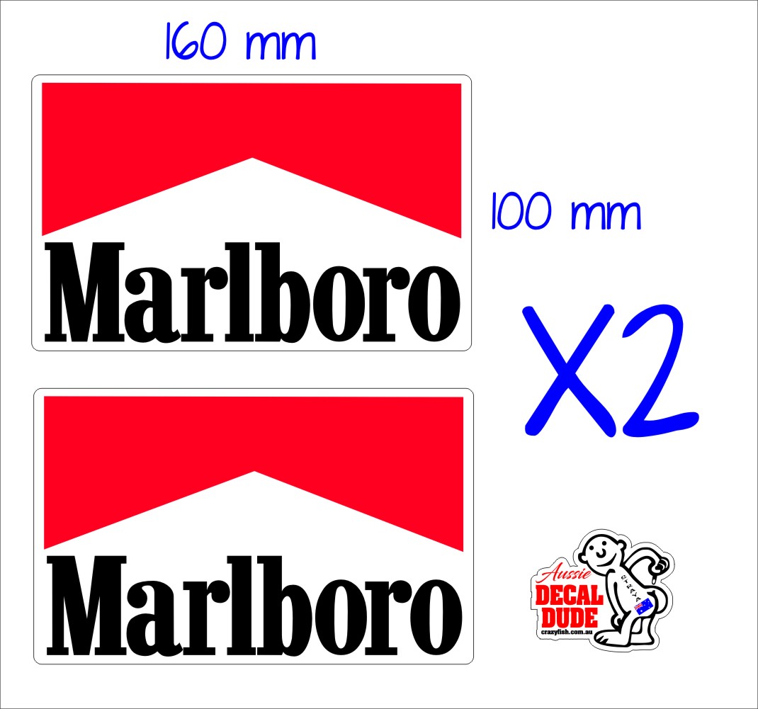 Marlboro Stickers TWO (2) 160 x 100 mm each - Crazyfish