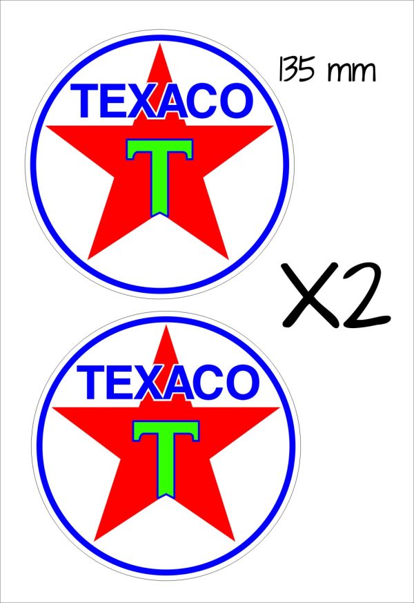 Texaco retro Stickers TWO (2) 135 mm each - Crazy Fish
