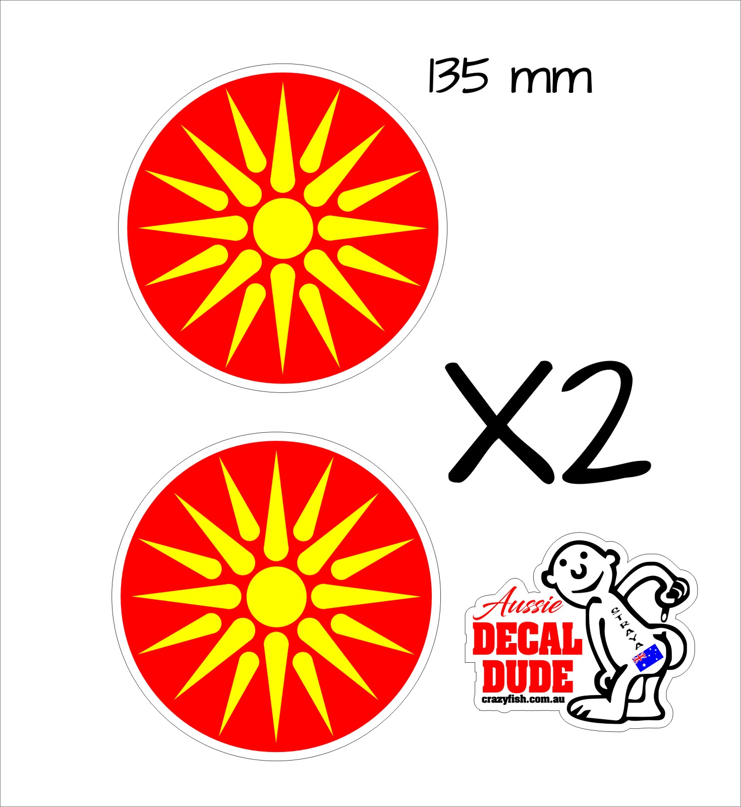 Maco Star Stickers TWO (2) 135 mm each - Crazyfish