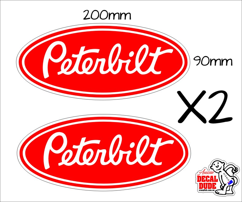 Peterbilt Trucks Stickers TWO (2) 200 x 90 mm each - Crazy Fish