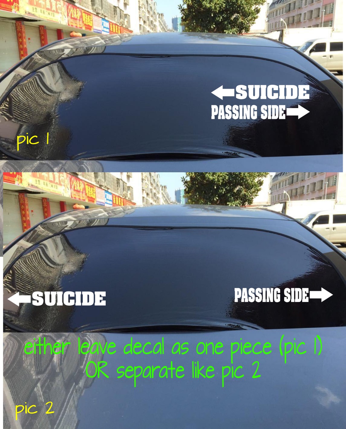 Suicide/Passing Side vinyl decal 260 x 90 mm CONFIRM your color - Crazy ...