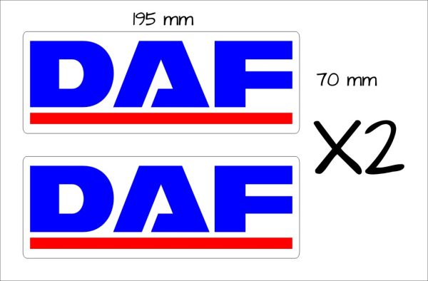 DAF Stickers TWO (2) 195 x 70 mm each - Crazy Fish