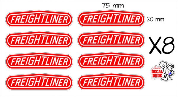 Freightliner Stickers EIGHT (8) 75 x 20 mm each - Crazy Fish