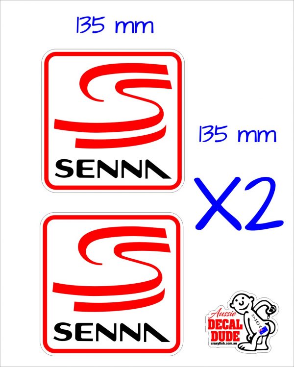 SENNA Stickers TWO (2) 135 mm each - Crazy Fish