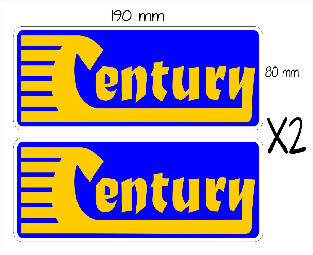 Century Stickers TWO (2) 190 x 80 mm each - Crazy Fish