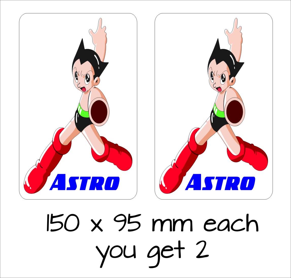 Astro Stickers TWO (2) 150 x 95 mm each - Crazy Fish