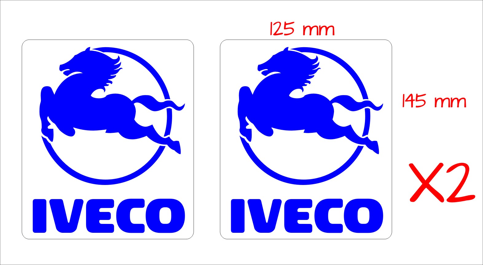 Iveco Trucks Stickers TWO (2) 145 x 125 mm each - Crazyfish