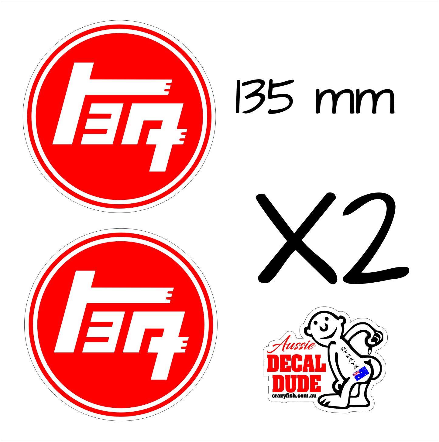 Toyota Jap Stickers TWO (2) 135 mm each - Crazy Fish