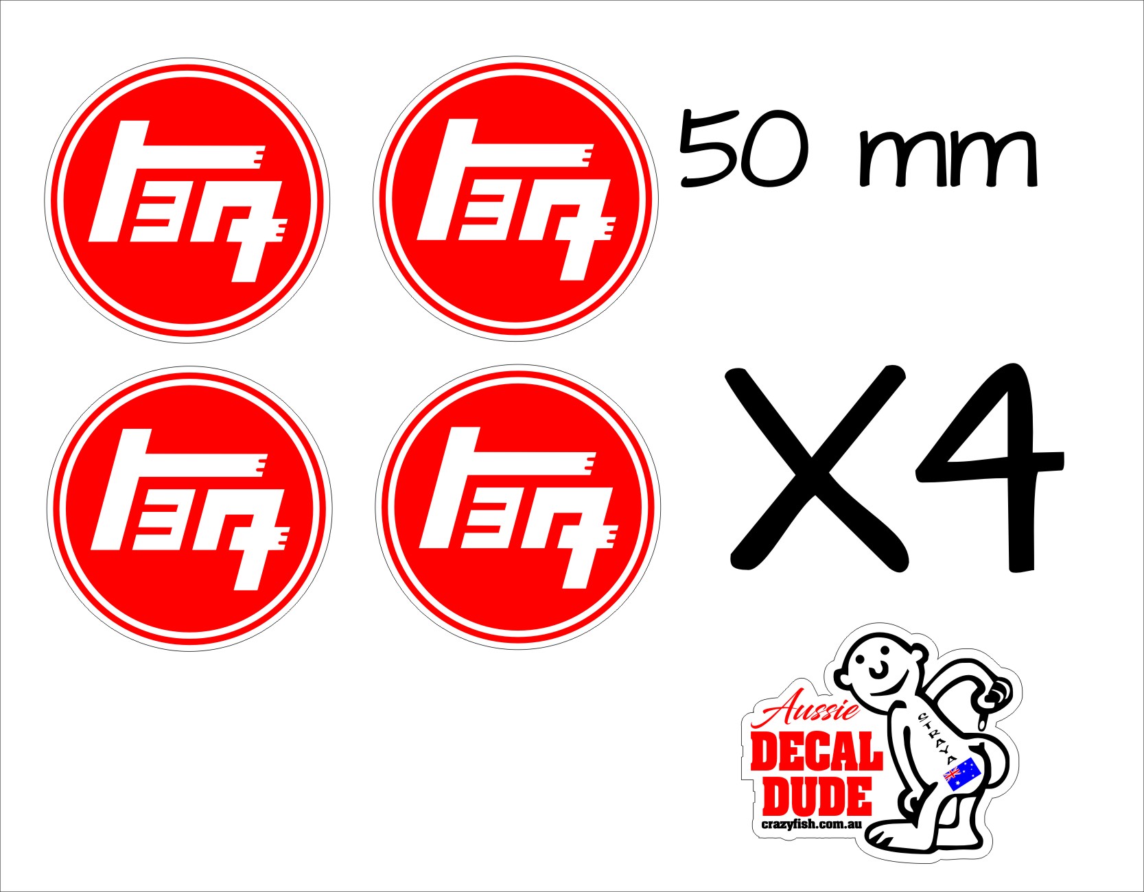 Toyota Jap Stickers FOUR (4) 50 mm each - Crazy Fish