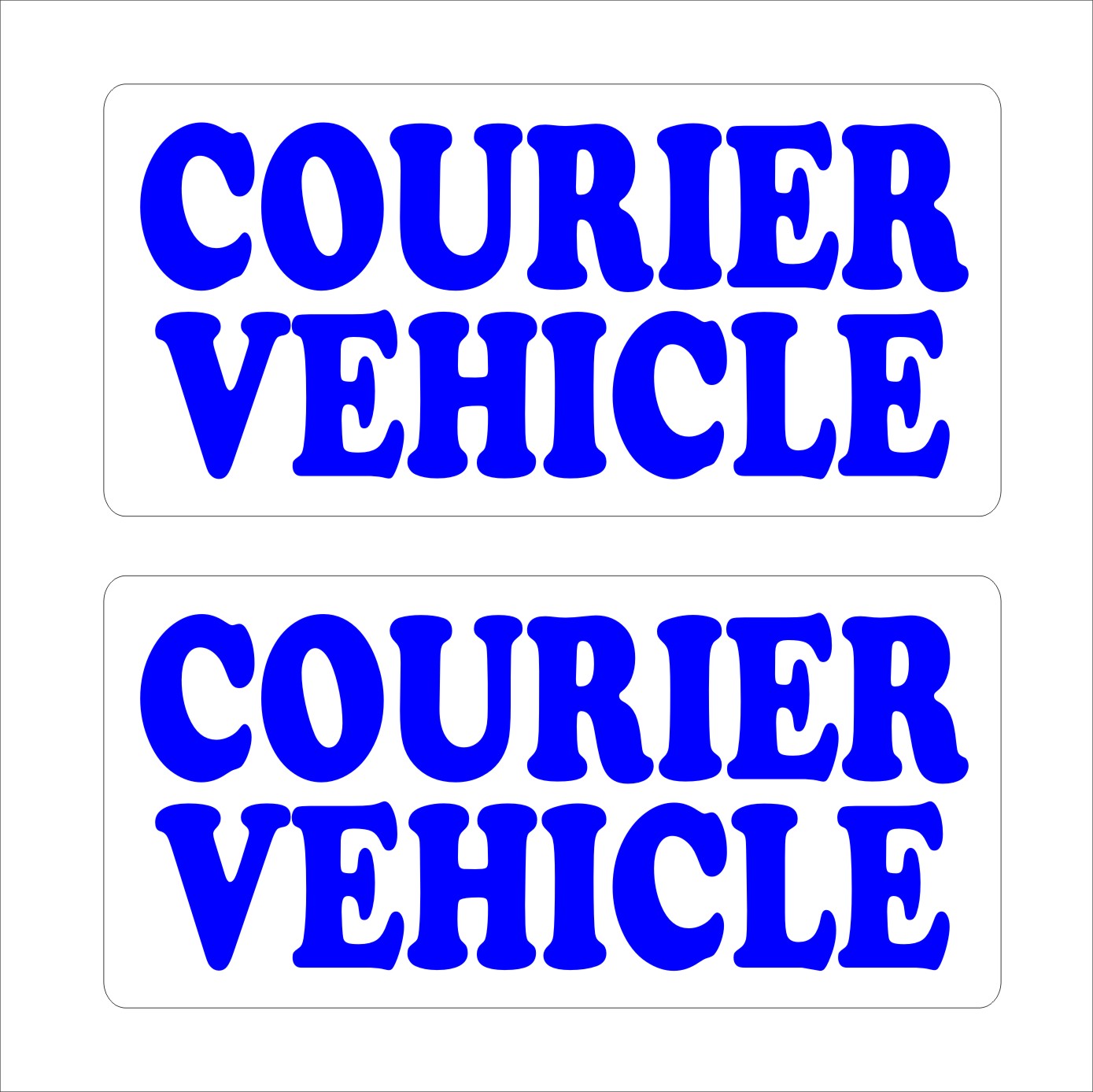 Courier Vehicle Stickers TWO (2) 190 x 90 mm each - Crazyfish