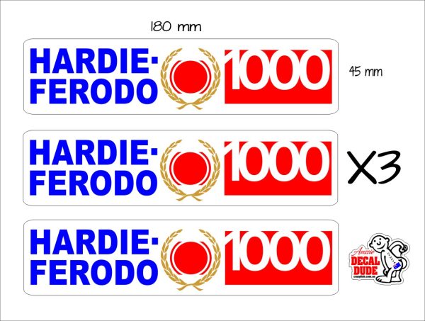 Hardie-Ferodo Stickers THREE (3) 180 x 45 mm each mm - Crazy Fish