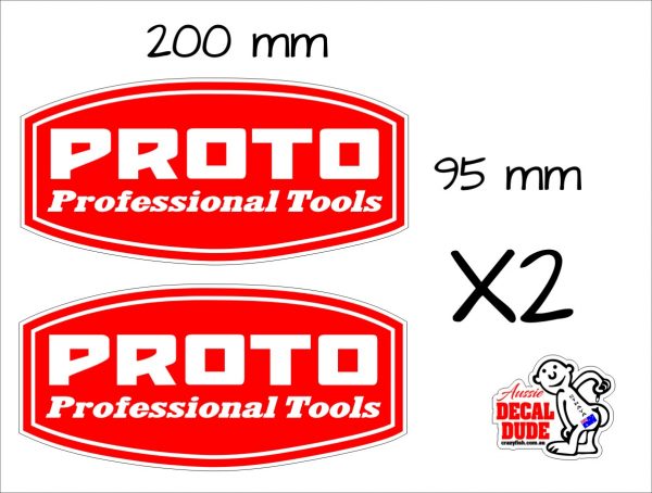 Proto Stickers TWO (2) 200 x 95 mm each - Crazy Fish