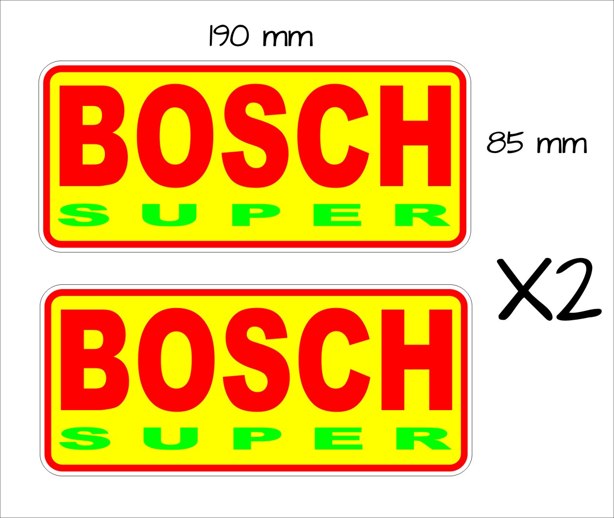 Bosch Stickers TWO (2) 190 x 85 mm each - Crazy Fish