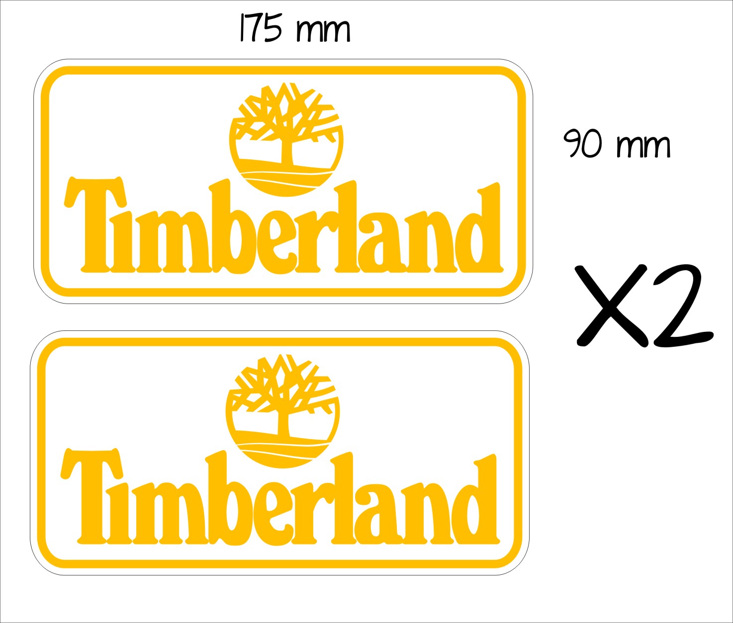 Timberland Stickers TWO (2) 175 x 90 mm each - Crazy Fish