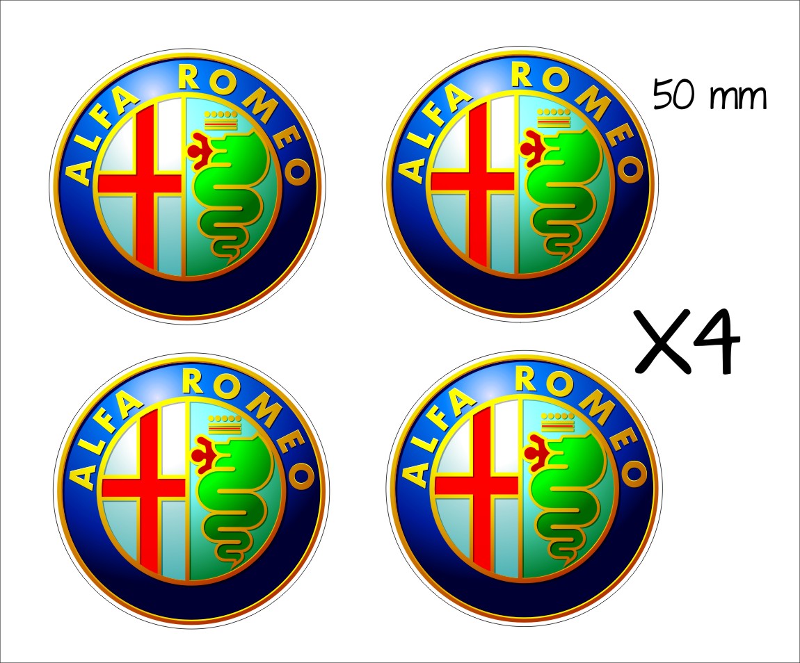 Alfa Romeo Stickers FOUR (4) 50 mm each - Crazy Fish