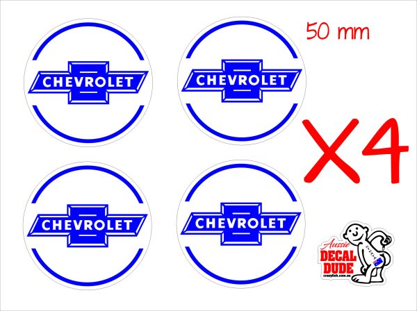 Chevrolet Stickers FOUR (4) 50 mm each - Crazy Fish