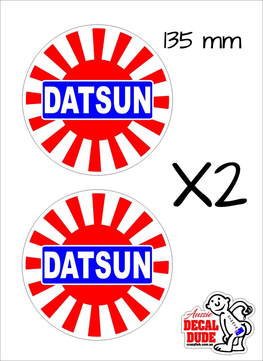 Datsun retro Stickers TWO (2) 135 mm each - Crazy Fish
