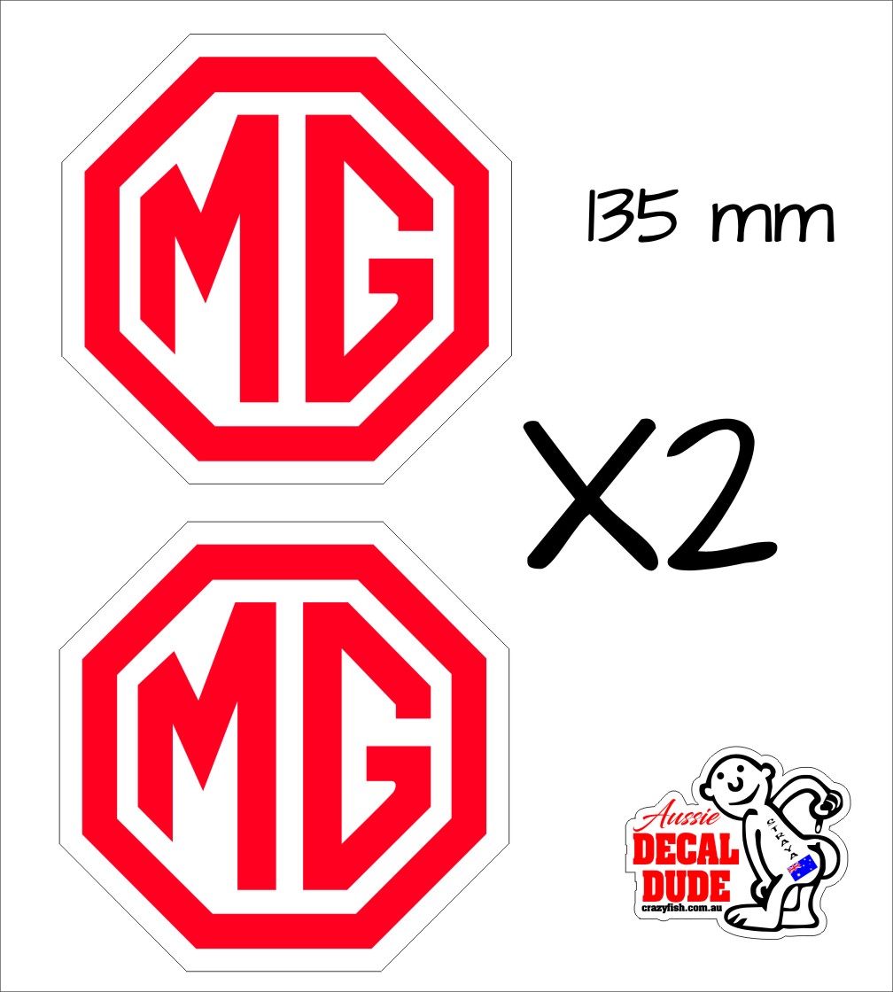 MG Stickers TWO (2) 135 mm each - Crazy Fish