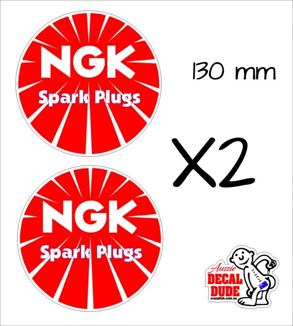 NGK Stickers TWO (2) 130 mm each - Crazy Fish