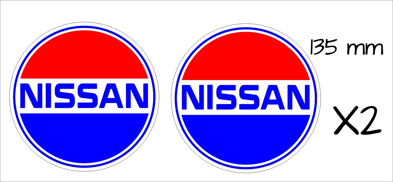 Nissan retro Stickers TWO (2) 135 mm each - Crazy Fish