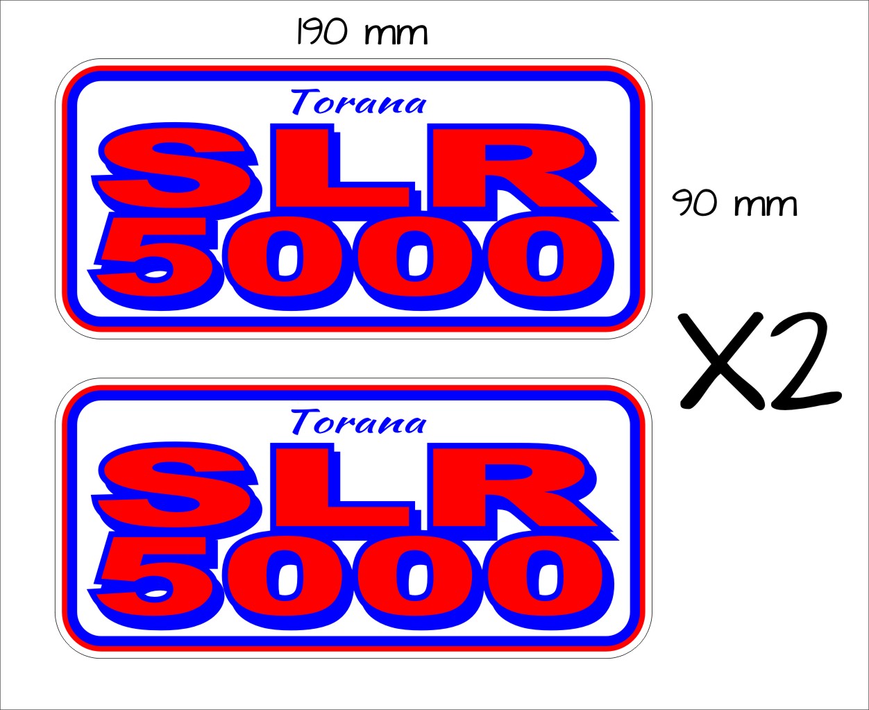 SLR 5000 retro Stickers TWO (2) 190 x 90 mm each - Crazy Fish