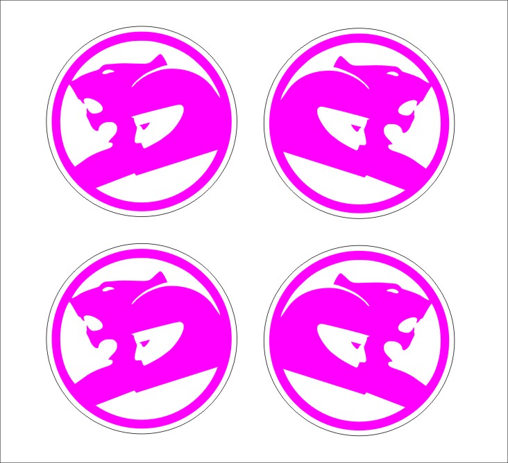 Holden HSV Stickers FOUR (4) pink/white suit 63 mm rim caps - Crazyfish