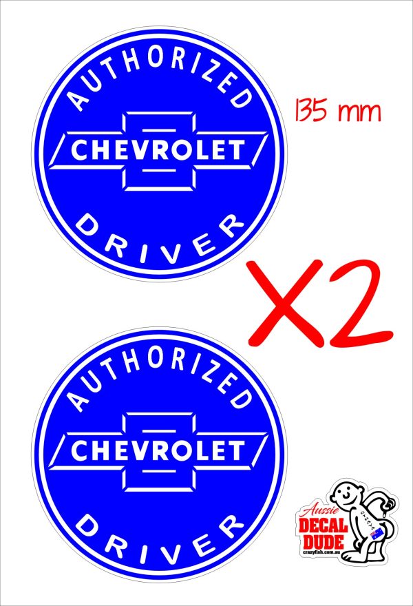 Chevrolet Driver Stickers TWO (2) 135 mm each - Crazy Fish