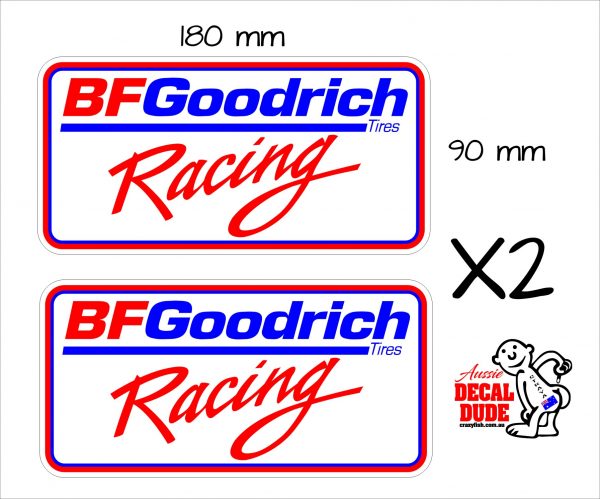BF Goodrich Racing Stickers TWO (2) 180 x 90 mm each - Crazy Fish