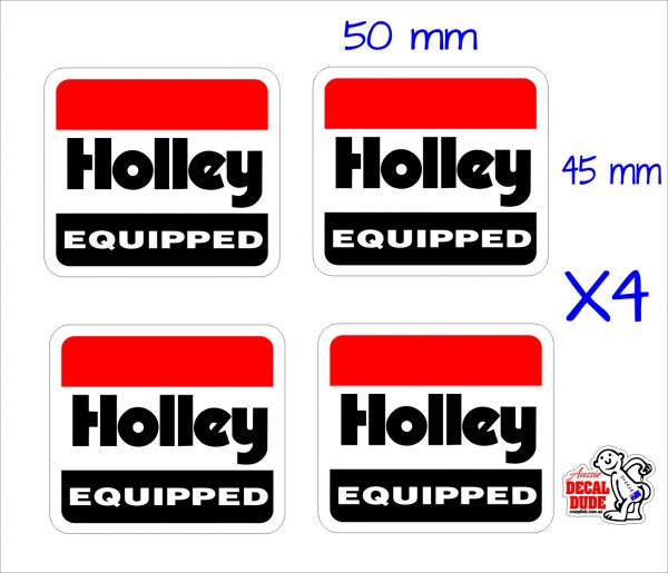Holley Stickers FOUR (4) 50 x 45 mm each - Crazy Fish