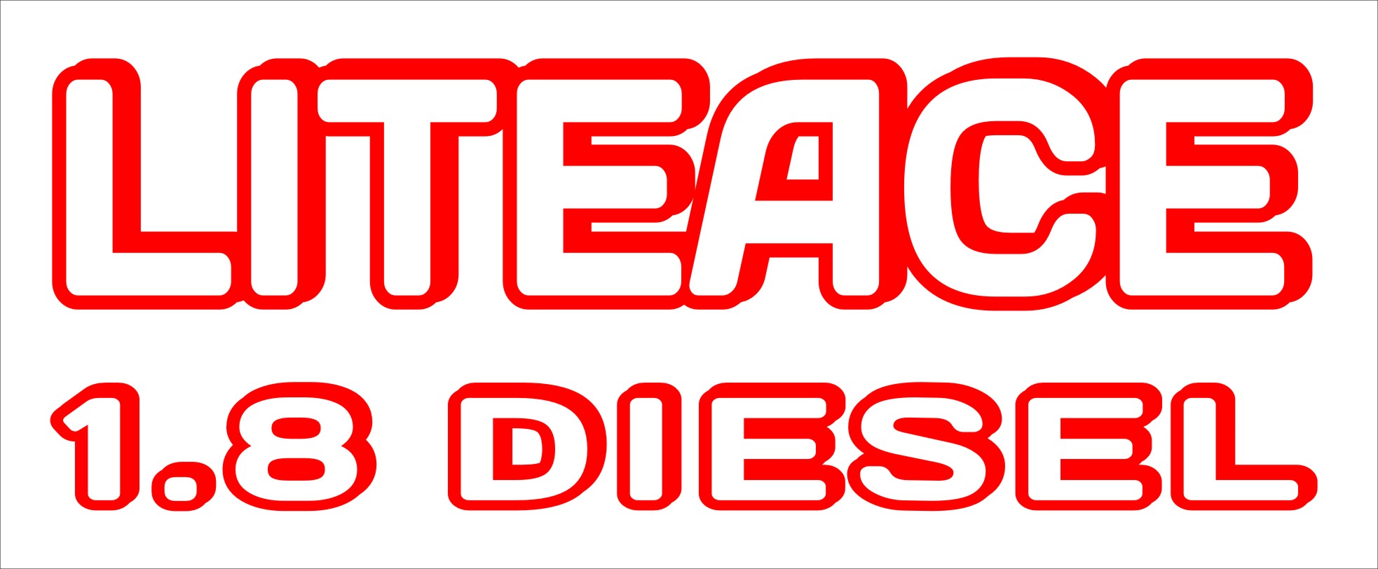 Toyota LITEACE 1.8 DIESEL decal 250 x 90 mm choose your color - Crazy Fish