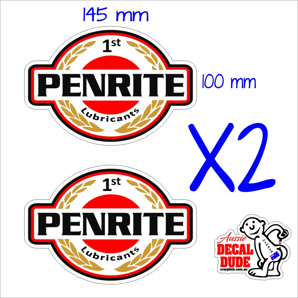 PENRITE 1st Stickers TWO (2) 140 x 100 mm each - Crazy Fish