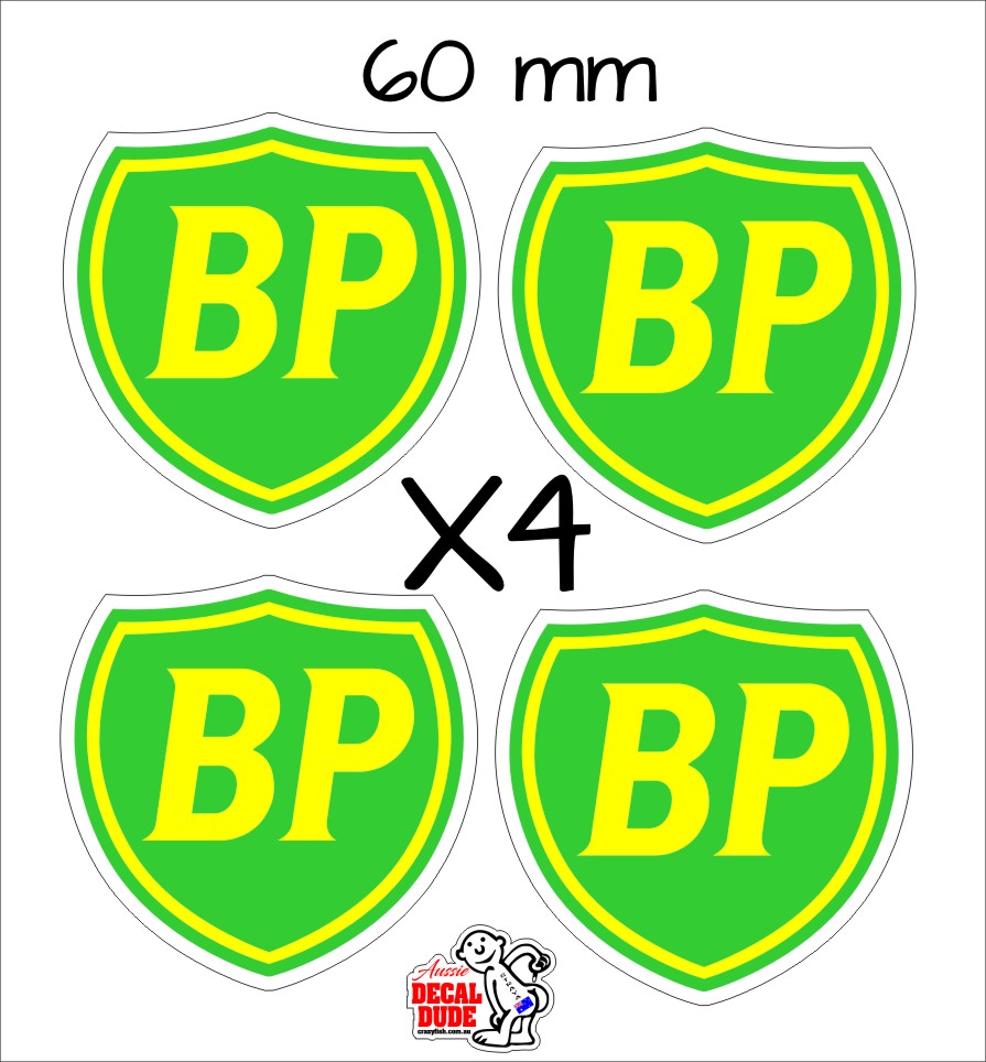 BP Stickers FOUR (4) 60 mm each - Crazy Fish