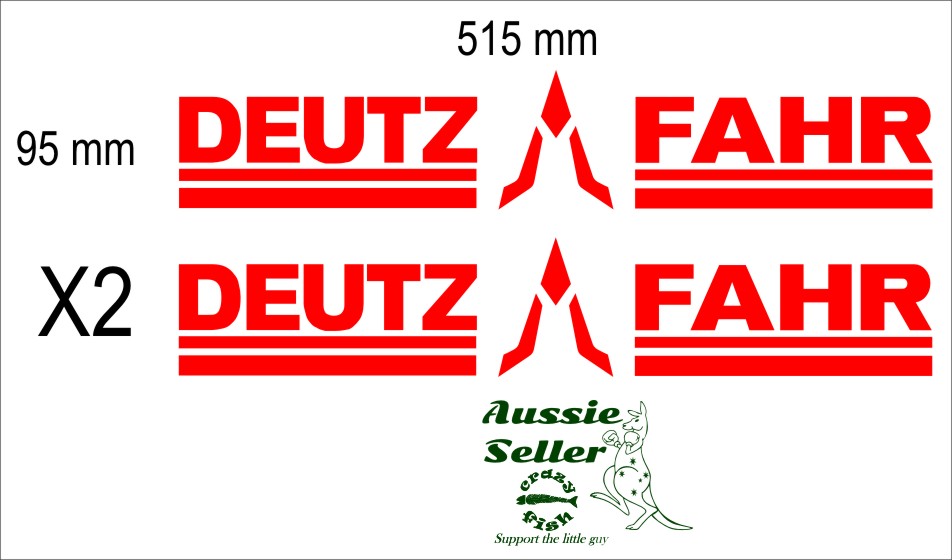 DEUTZ FAHR tractor vinyl decals TWO (2) 515 x 95 mm each choose your ...