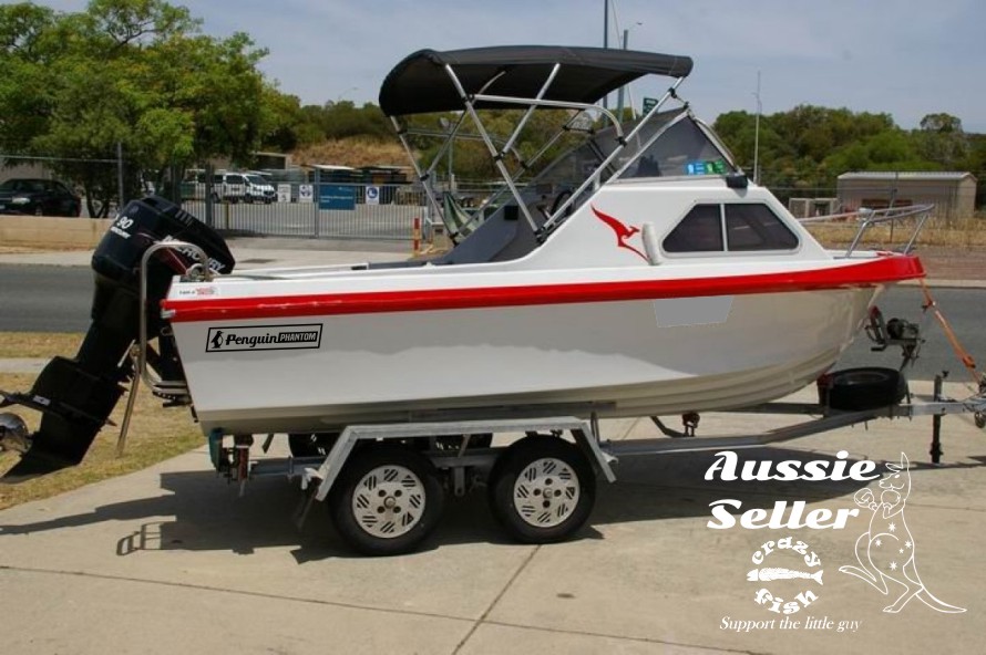 PENGUIN Phantom retro boat decals TWO (2) 515 x 110 mm each CONFIRM ...