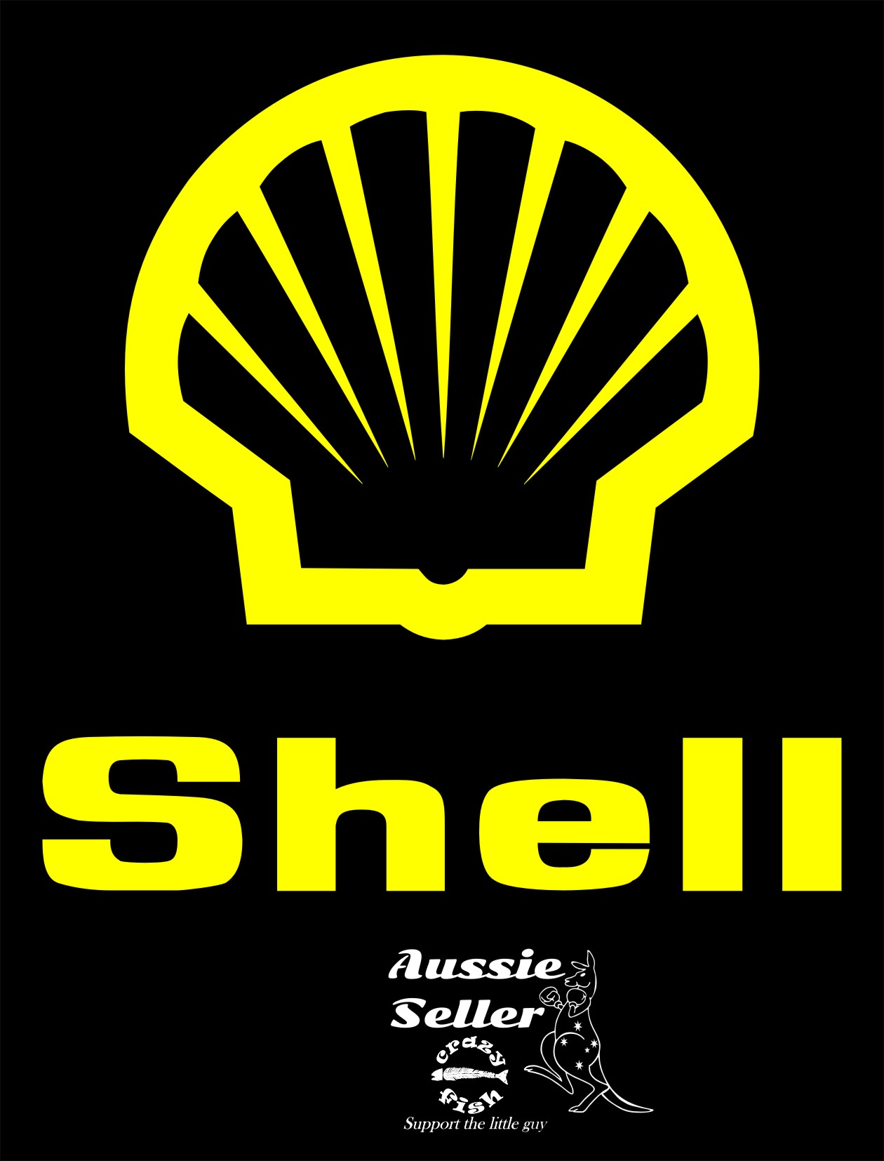 SHELL vinyl decal 400 x 420 mm, choose your color - Crazy Fish