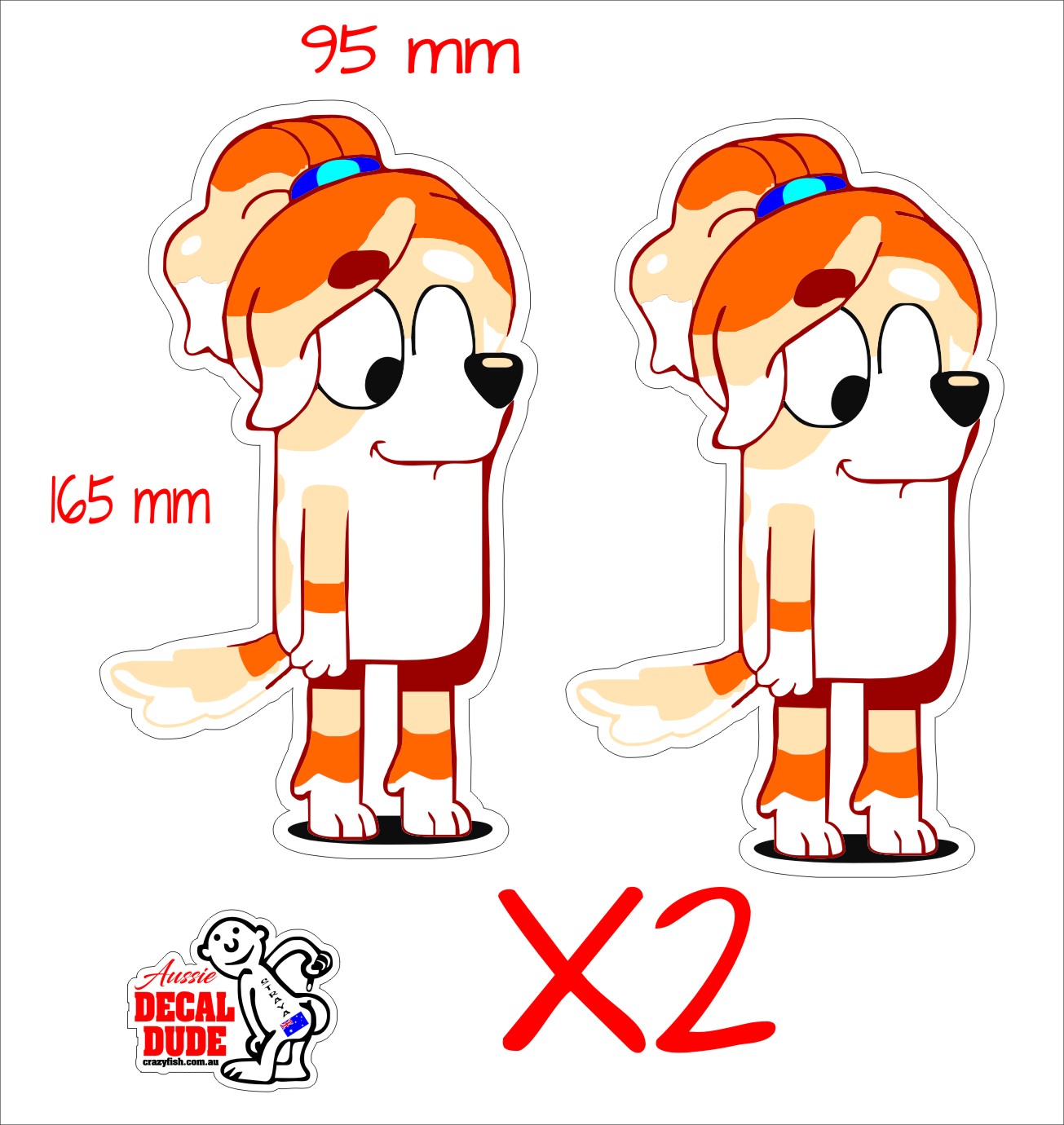 Frisky Stickers TWO (2) 165 x 95 mm each - Crazyfish