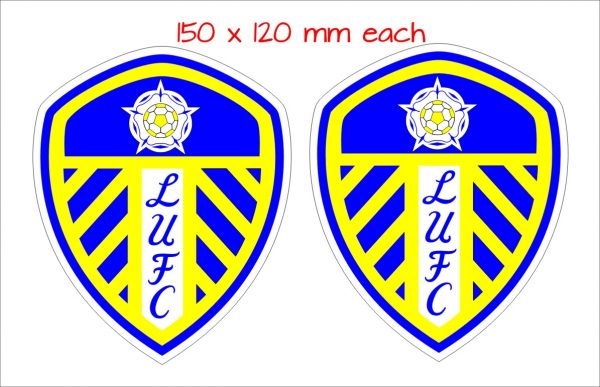 Leeds Stickers TWO (2) 150 x 120 mm each - Crazy Fish