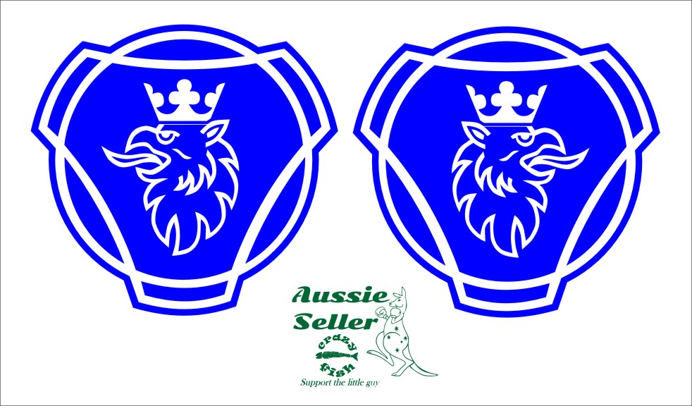 SCANIA decals TWO (2) 155 x 145 mm each choose your color - Crazy Fish