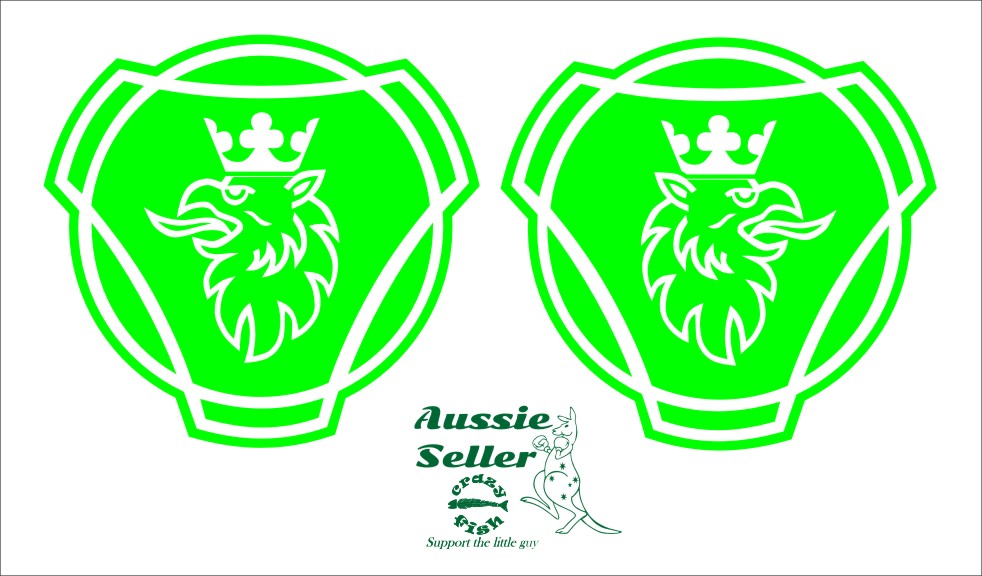 SCANIA decals TWO (2) 155 x 145 mm each choose your color - Crazy Fish