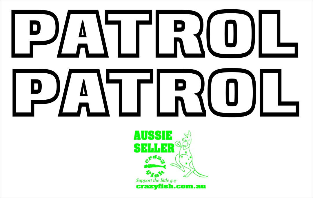 PATROL vinyl decals TWO (2) 350 x 60 mm each choose your color - Crazyfish
