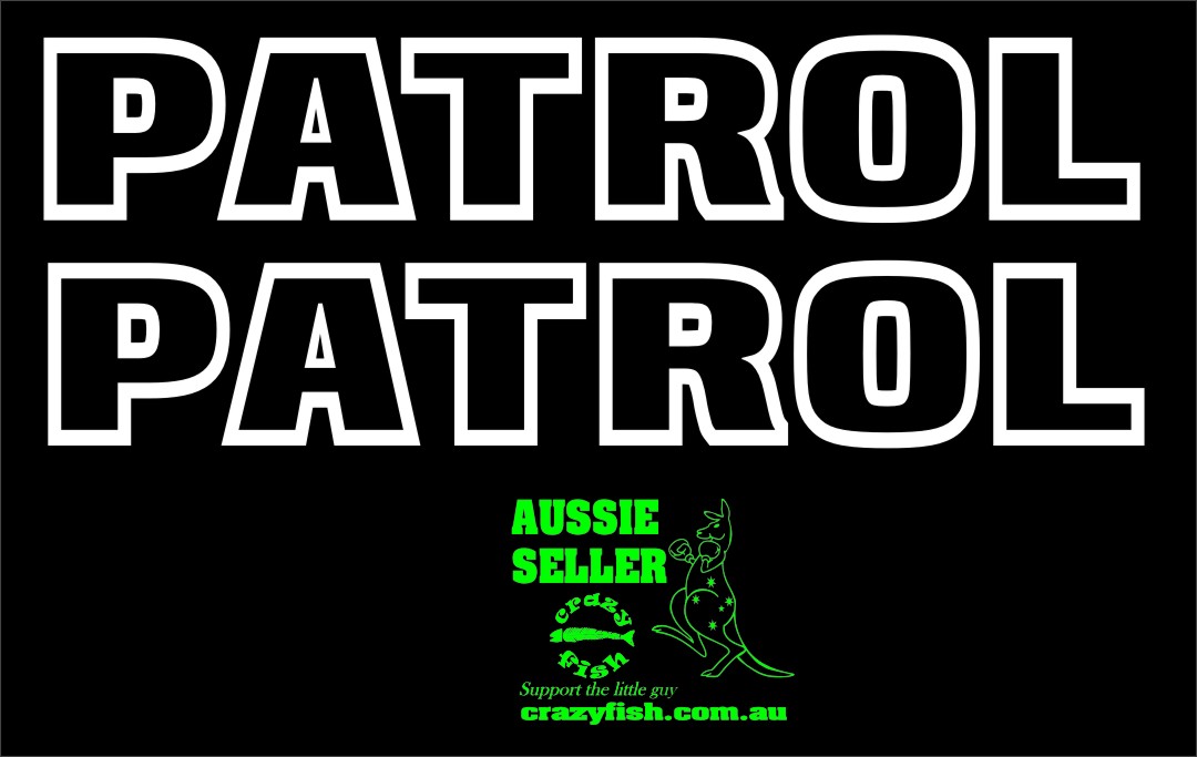 PATROL vinyl decals TWO (2) 350 x 60 mm each choose your color - Crazy Fish